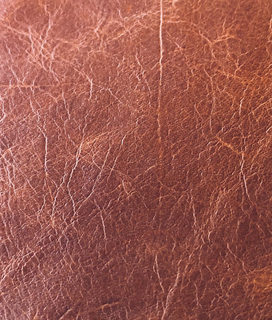 Aniline Chestnut Leather Sample - Get 6 Free Leather Samples at Sofa Rehab